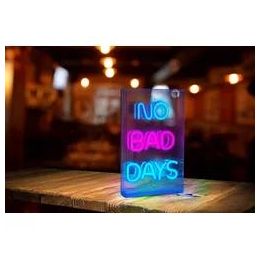 N&auml;ve N&Auml;VE LED Dekolicht "NO BAD DAYS", transparent, 1, H: 18cm, 1 Stk., Leuchten, Schriftzug beleuchtet blau rot, Tisch- Wandfunktion, transparent, USB