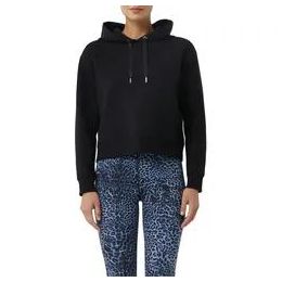 comma, Kapuzensweatshirt, Damen, Gr. 42, schwarz, Sweatware, Obermaterial: 79% Baumwolle, 15% Polyester, 6% Elasthan, COMMA CASUAL IDENTITY, unifarben, l&auml;ssig geschnitten taillenbedeckt, Rundhals, angesetztes B&uuml;ndchen, Sweatshirts, cropped, casual, mit Kapuze, Baumwollmischung