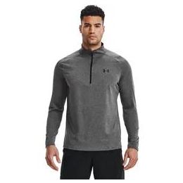 Funktionsshirt Under Armour "TECH 2.0 1/2 ZIP", Herren, Gr. 4XL, grau (carbon heather 090), Obermaterial: 100% Polyester, normal, ohne Ausschnitt, Shirts Funktionsshirt
