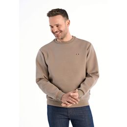 Bison Herren Sweatshirt "Sweatshirt Comfort Fit"clay, Gr. L, unifarben, Obermaterial: 83% Baumwolle, 14% Polyester, 3% Elasthan, Sweatshirts