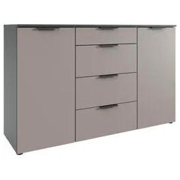 Kombikommode wimex "Oxford by fresh to go, mit Schubladen, in 2 Gr&ouml;&szlig;en", grau (grafit, saharagrau), B:135cm H:92cm T:41cm, Holzwerkstoff, Sideboards, Kombikommode, Mit Soft-close Beschl&auml;gen, Kommode Made in Germany