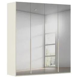 Kleiderschrank "Schrank Garderobe Ankleide Schlafzimmer Flur SERINA Eyecatcher", beige (beige (champagner), grauspiegel), B:201cm H:223cm T:61cm, Holzwerkstoff, LeGer Home by Lena Gercke, Schr&auml;nke, Kleiderschrank, in 6 Breiten, 3 Ausf&uuml;hrungen und mit Front Glas oder Dekor MADE IN GERMANY
