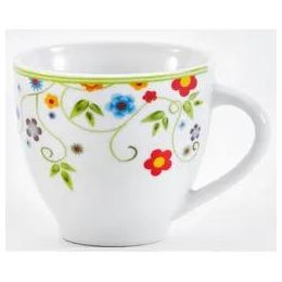 Tasse Van Well "Vario", bunt, B:24,5cm H:9,5cm, Porzellan, Trinkgef&auml;&szlig;e, Tasse, sp&uuml;lmaschinen- und mikrowellengeeignet, 6-teilig