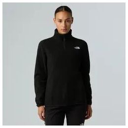 Fleecepullover The North Face "W GLACIER FLEECE 1/4 ZIP JACKET", Damen, Gr. XXL, tnf schwarz, Fleece, Obermaterial: 100% Polyester, normal, ohne Ausschnitt, Sweatshirts Fleecepullover, Halfzip aus Polyester, mit 1/4 Rei&szlig;verschluss