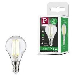 Paulmann LED-Leuchtmittel "Eco-Line Filament 230V LED Tropfen E14 1er-Set 525lm 2,5W 4000K Klar", Energieeffizienz: A (A-G), transparent, L:8,2cm &Oslash;:4,5cm, Leuchtmittel