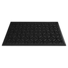 Fu&szlig;matte Wecon Home "Midnight Mosaic", grau (anthrazit), B:40cm H:4mm L:60cm, Polyester, Teppiche, Fu&szlig;matte, pflegeleicht, rutschfest, Ornamente, Innen & Au&szlig;en, Schmutzfangmatte