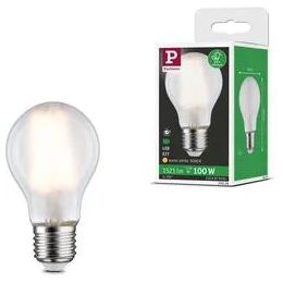 Paulmann LED-Leuchtmittel "Eco-Line Filament 230V LED Birne E27 1er-Set 1521lm 7,2W 3000K Matt", Energieeffizienz: A (A-G), wei&szlig; (wei&szlig;, matt), L:10,6cm &Oslash;:6cm, Leuchtmittel