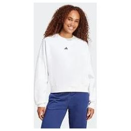 Sweatshirt Adidas SPORTSWEAR "ESSENTIALS SMALL LOGO FEELCOMFY", Damen, Gr. XL, schwarz-wei&szlig; (wei&szlig;, schwarz), Obermaterial: 70% Baumwolle, 30% Polyester, Rundhals, angesetztes B&uuml;ndchen, Sweatshirts Sweatshirt