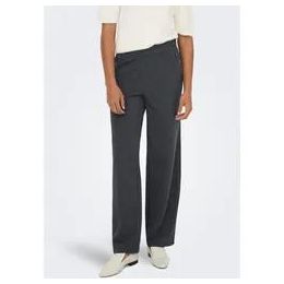 Schlupfhose Only "ONLRINA BUTTON PANT JRS NOOS", Damen, Gr. XL (42), L&auml;nge 32, blau graphite detail:horn buttons, Jersey, Obermaterial: 95% Polyester, 5% Elasthan, unifarben, regular fit lang, Hosen Schlupfhose, mit Knopf-Details