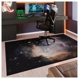 Teppich Wecon Home "Galactic Glow", schwarz, B:160cm H:5mm L:230cm, Polyester, Teppiche, Teppich, Gamer Teppich, gewebt, Sci-Fi, robust, Gaming Room, rutschfest