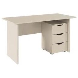 Schreibtisch Rauch "Stauraum Kinderschreibtisch Jugendschreibtisch Landhausstil MARLENE", beige (beige (champagner)), B:140cm H:75cm T:66cm, Tische, Schreibtisch, mit 3 ger&auml;umigen Schubladen und Soft-Close-Funktion MADE IN GERMANY