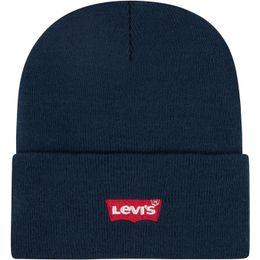 LEVI'S KIDS Kinder Beaniemarineblaus, bestickt, unifarben, Feinstrick, Kunstfaser, M&uuml;tzen, mit Batwing Logo