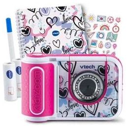 Kinderkamera Vtech "KidiZoom Print Cam + Scrapbook Bundle", pink (pink, wei&szlig;), Fotokameras, KinderB:13,4cm H:9,2cm T:4,8cm, mit eingebautem Thermodrucker, inkl, Thermopapier, Scrapbook + Stift, B:13,4cm H:9,2cm T:4,8cm