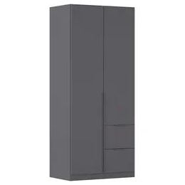 Dreht&uuml;renschrank OTTO HOME "Kleiderschrank Schrank Garderobe AGORDO mit Dekor- oder Hochglanzfront", grau (graumetallic), B:91cm H:229cm T:54cm, Holzwerkstoff, Schr&auml;nke, Dreht&uuml;renschrank, mit Au&szlig;enschubk&auml;sten, in 7 Breiten und 2 H&ouml;hen MADE IN GERMANY, Topseller