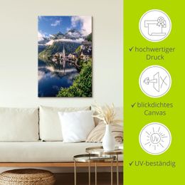 Wandbild Artland, B:60cm H:90cm, blau, Leinwand, Wohnzimmer, Bilder, "Sommer in Hallstatt im Salzkammergut", als Alubild, Leinwandbild, Poster,