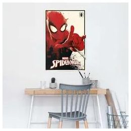 Poster Reinders "Marvel Spiderman - thwip", rot (farbe bild(er): rot), B:61cm H:91,5cm T:0,1cm, Holzwerkstoff, Bilder, Poster