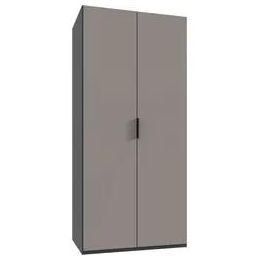 Kleiderschrank wimex "Oxford by fresh to go, in 3 Breiten, Made in Germany", grau (grafit, saharagrau), B:100cm H:216cm T:58cm, Holzwerkstoff, Schr&auml;nke, Kleiderschrank, mit hochwertigen Faltt&uuml;ren f&uuml;r den perfekten &Uuml;berblick