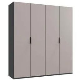 Kleiderschrank wimex "Oxford by fresh to go, in 3 Breiten, Made in Germany", grau (grafit, saharagrau), B:200cm H:216cm T:58cm, Holzwerkstoff, Schr&auml;nke, Kleiderschrank, mit hochwertigen Faltt&uuml;ren f&uuml;r den perfekten &Uuml;berblick