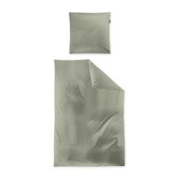 Bettw&auml;sche Irisette, gr&uuml;n, Mako-Satin, Obermaterial: 100% Baumwolle, Bettw&auml;sche, "Premium Satin Bettw&auml;sche Paris", hochwertige Uni Premium Bettw&auml;sche