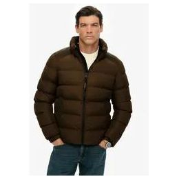 Steppjacke Superdry "SPORTS PUFFER JACKET", Herren, Gr. L, slate braun, Web, Obermaterial: 100% Polyester, unifarben, relaxed fit, Jacken Steppjacke