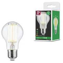 Paulmann LED-Leuchtmittel "Eco-Line Filament 230V LED Birne E27 1er-Set 1055lm 5W 3000K Klar", Energieeffizienz: A (A-G), transparent, L:10,6cm &Oslash;:6cm, Leuchtmittel