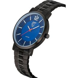 ETT Herren Solaruhrschwarz, Armbanduhren, Armbanduhr, Damenuhr, Herrenuhr, Partneruhr, Edelstahlarmband