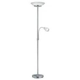 Trio REALITY LEUCHTEN Deckenfluter "Gerry", grau (nickelfarben), 2, &Oslash; 34cm H: 180cm, 1 Stk., Leuchten, Schalter,Getrennt schaltbar,Flexibel, Leuchtmittel tauschbar, Deckenfluter