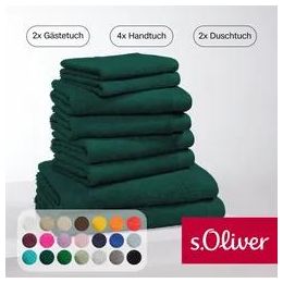 Handtuch Set s.Oliver "s.Oliver, Premium Qualit&auml;t, 600 gr/m2", gr&uuml;n (flaschengr&uuml;n), 8 Stk., Walkfrottier, Walkfrottier, Obermaterial: 100% Baumwolle, Handtuch-Sets, 2 G&auml;stet&uuml;cher 30x50, 4 Handt&uuml;cher 50x100, 2 Duscht&uuml;cher 70x140