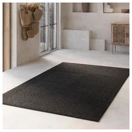 Hochflor-Teppich Wecon Home BASICS "Nova", grau (anthrazit), B:200cm H:25mm L:200cm, Polyester, Teppiche, Shaggy, gewebt, L&auml;ufer, robust, Wohnzimmer, Schlafzimmer