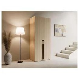 Kleiderschrank Home Affaire "TRENTO Garderobe, mit langen, schwarzen Griffen und T&uuml;rd&auml;mpfer", beige (natur), B:90,5cm H:207,5cm T:58cm, Melamin, Schr&auml;nke, Kleiderschrank, mit ABS Kantenschutz