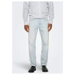 Only & Sons Regular-fit-Jeans ONLY & SONS "ONSEDGE STRAIGHT BROMO 0017 DOT DNM NOOS", Herren, Gr. 31, L&auml;nge 32, blau (light blau bleached denim), Denim/Jeans, Obermaterial: 100% Baumwolle, regular fit, Jeans