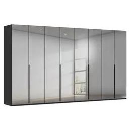 Kleiderschrank "Schrank Garderobe Ankleide Schlafzimmer Flur SERINA Eyecatcher", schwarz (schwarz, grauspiegel), B:401cm H:223cm T:61cm, Holzwerkstoff, LeGer Home by Lena Gercke, Schr&auml;nke, Kleiderschrank, in 6 Breiten, 3 Ausf&uuml;hrungen und mit Front Glas oder Dekor MADE IN GERMANY