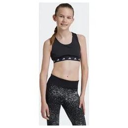 Sport-BH Adidas SPORTSWEAR "JG POWER TF BRA", M&auml;dchen, Gr. 152, N-Gr, schwarz-wei&szlig; (schwarz, carbon, wei&szlig;), Obermaterial: 83% Polyester, 17% Elasthan, BHs Sport-BH