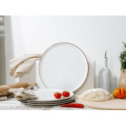 Creatable Pizzateller "Vintage Nature, Teller-Set, 4-tlg.", 30,5cmwei&szlig;, Speiseteller, Naturverbundenes Design, Vielseitig einsetzbar