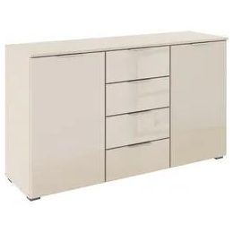 OTTO home "Sideboard Kombikommode Schubladenkommode AGORDO mit Glasfront" in zwei Griff-Farben, Breite 120 cm, vier gro&szlig;e Schubladen, mit insgesamt 4 Einlegeb&ouml;den MADE IN GERMANY