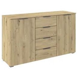 OTTO home "Sideboard Schubladenkommode AGORDO mit Dekor- oder Hochglanzfront" in zwei Griff-Farben, Breite 120 cm, vier gro&szlig;e Schubladen, mit insgesamt 4 Einlegeb&ouml;den MADE IN GERMANY