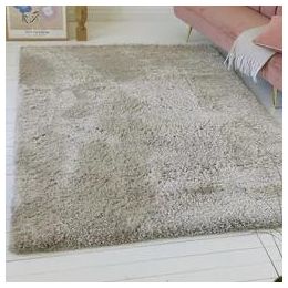 Hochflor-Teppich OTTO HOME "Saul", beige, B:80cm H:50mm L:150cm, Polyester, Teppiche, dichter weicher Langflor, mit Glanz, Shaggy, uni farben, Wohnzimmer