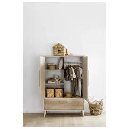 Kleiderschrank Paidi "EEFJE in Beige mit Schublade und T&uuml;ren, verschiedene Ausf&uuml;hrungen", beige (cashmere, beige, groovy, oak), B:95cm H:139cm T:41cm, Holzwerkstoff, Schr&auml;nke, Kleiderschrank, inkl. Kleiderstange und Einlegeb&ouml;den, Kinderkleiderschrank aus Holz
