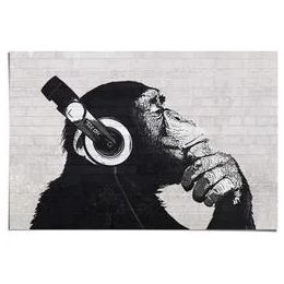 Poster Reinders "Poster Schimpanse Wand", schwarz (farbe bild(er): schwarz), B:91,5cm H:61cm, Papier, Bilder, Poster