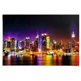 Poster Reinders "Manhattan Skyline Reflektionen", bunt (farbe bild(er): mehrfarbig), B:91,5cm H:61cm, Papier, Bilder, Poster