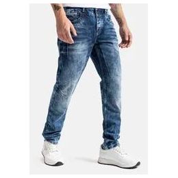 Cipo & Baxx Regular-fit-Jeans CIPO & BAXX, Herren, Gr. 31, L&auml;nge 34, blau, Denim/Jeans, Obermaterial: 100% Baumwolle, Abriebeffekte, regular fit, Jeans