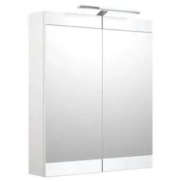 Badezimmerspiegelschrank Welltime "Serena Retro", wei&szlig;, B:60cm H:70cm T:14cm, FSC-zertifizierter Holzwerkstoff, Schr&auml;nke, FSC-zertifiziertes Material, Breite 61,5 cm, mit LED-Beleuchtung