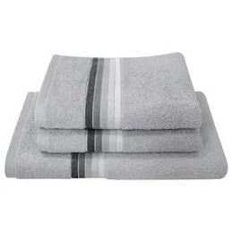 Handtuch Set Dyckhoff "Chenille", grau, 3 Stk., Frottier, Frottier, Obermaterial: 90% Baumwolle, 10% Viskose, Handtuch-Sets, Set beinhaltet: 2x Handtuch (50x100cm) und 1x Duschtuch (70x140cm)
