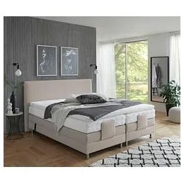 Boxbett "Lissabon wahlweise in den Breiten 160x200cm, 180x200cm & 200x200cm", beige (sand), B:195cm L:210cm, Westfalia Schlafkomfort, Komplettbetten