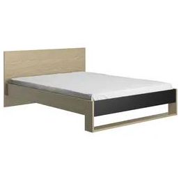 Schlafzimmer-Set GAMI "Schlafzimmer-Set Na&euml;l", braun (natur), Eiche Rookwood Nachbildung / Schwarz + ohne Matratze, B/H: 140cm x 200cm, Eiche Rookwood Nachbildung / Schwarz, Schlafzimmerm&ouml;bel-Sets, Schlafzimmer-Set Na&euml;l