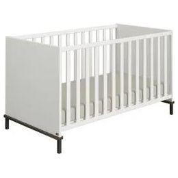 Babybett YUNY BY PAIDI "LOVELY ALIV in Off-White", wei&szlig; (off, wei&szlig;, schwarz, walnut), B:77,2cm H:81,9cm L:146,2cm, Holzwerkstoff, Massivholz, Babybetten, Babybett, Gitterbett h&ouml;henverstellbar, Kinderbett