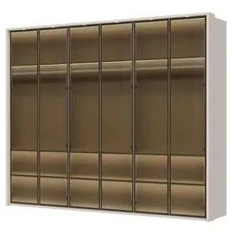Dreht&uuml;renschrank OTTO HOME "Opera Parsol-Glast&uuml;ren, LED-Glasbodenbeleuchtung, mit und ohne Kranz", cashmere, B:277cm H:226cm T:60cm, FSC-zertifizierter Holzwerkstoff, Glas, Schr&auml;nke, Dreht&uuml;renschrank, Glast&uuml;ren, UV-Lack, LED-Innenbeleuchtung, Soft-Close-Funktion
