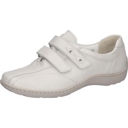 Waldl&auml;ufer WALDL&Auml;UFER Damen Klettschuh "HENNI", Gr. 6,5, wei&szlig;, Nappaleder, unifarben, Schuhe, Slipper, Komfortschuh, Bequemschuh mit Klettverschl&uuml;sse, H-Weite
