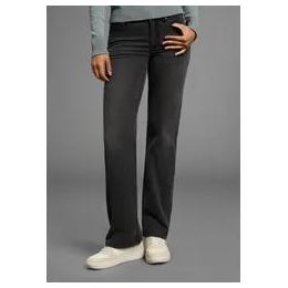 Comfort-fit-Jeans Kangaroos, Damen, Gr. 46, N-Gr, grau (dunkelgrau us), Denim/Jeans, Obermaterial: 79% Baumwolle, 19% Polyester, 2% Elasthan, unifarben, Basic, comfort fit lang, Jeans
