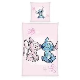 Bettw&auml;sche Disney "Disney Stitch", transparent (bunt), B/L: 135cm x 200cm, 1 Stk., 1 Stk., Flanell, B/L: 80cm x 80cm, 2 Stk., Flanell, Obermaterial: 100% Baumwolle, Bettw&auml;sche, Bettw&auml;sche, Wendebettw&auml;sche